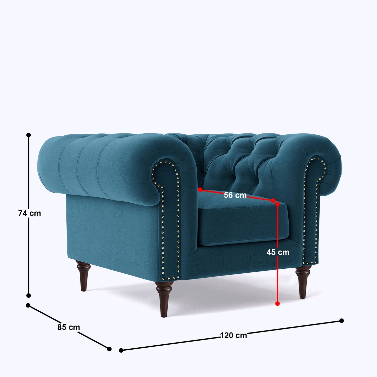 Wagon Single Seater Sofa | Cozy Elegance | eTerior Bangalore